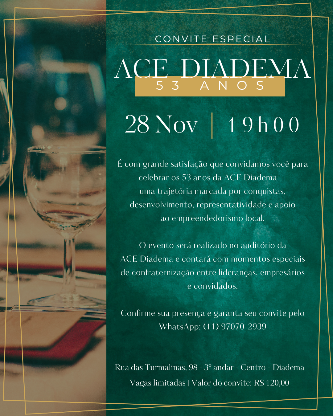 Convite Especial — 53 anos da ACE Diadema - ACE Diadema
